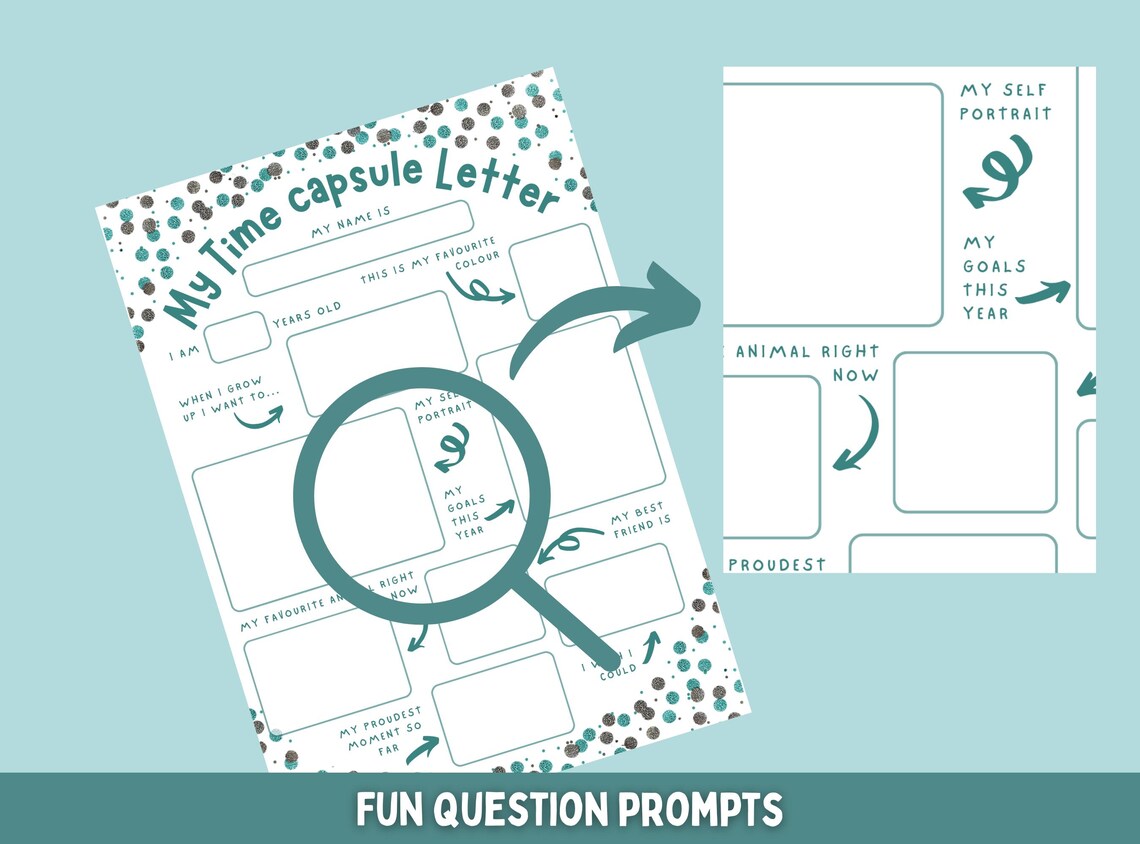 Children's Time Capsule Letter, Instant Download Printable, First ...