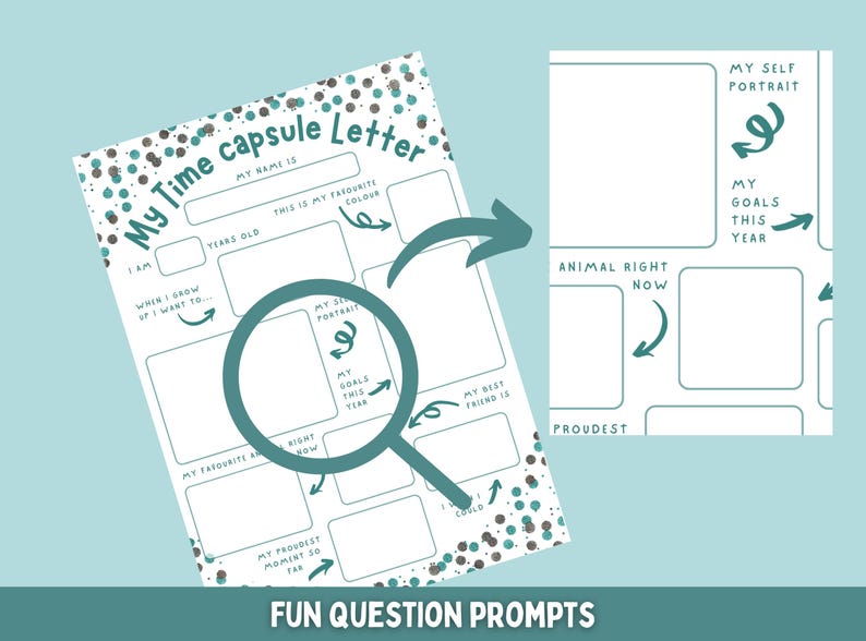 Children's Time Capsule Letter, Instant Download Printable, First ...