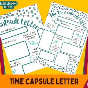 Children's Time Capsule Letter, Instant Download Printable, First ...