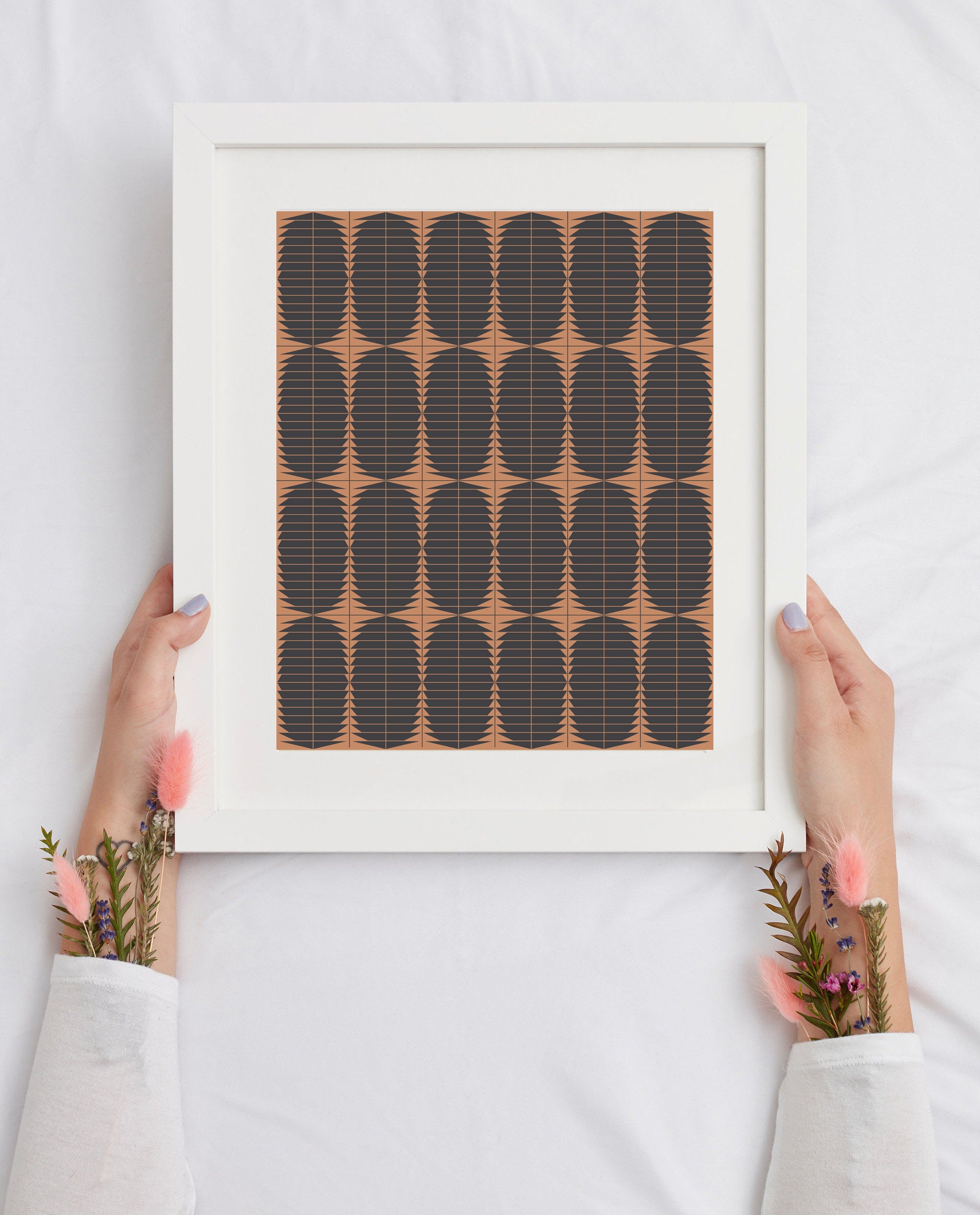 Burnt Orange Art Print,patterned Wall Art,geometric Print,geometric ...