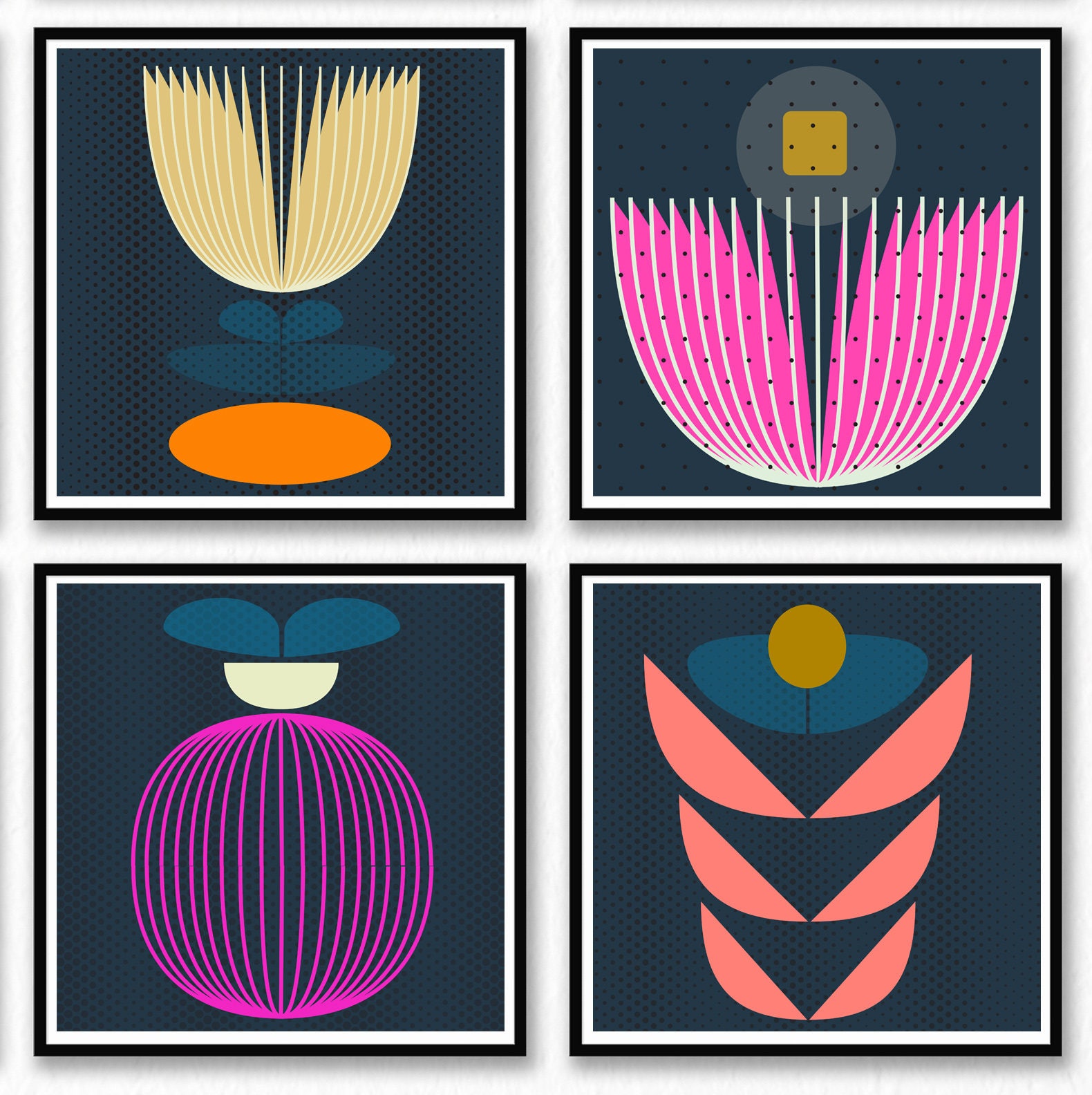 Scandinavian Flower Art,flower Nordic Art,girls Room Art,girl Nursery ...