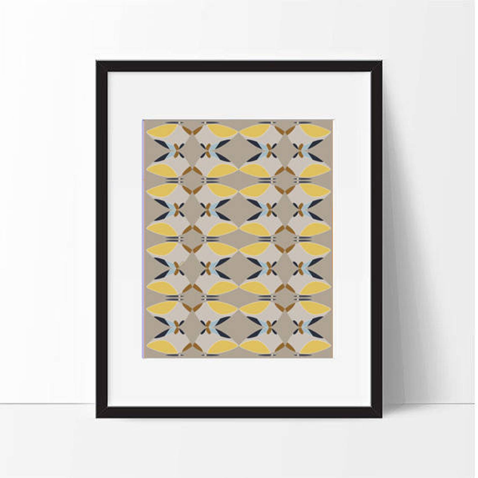 Navy Artwork,navy Prints,yellow Abstract Wall Art,navy Wall Art,digital ...