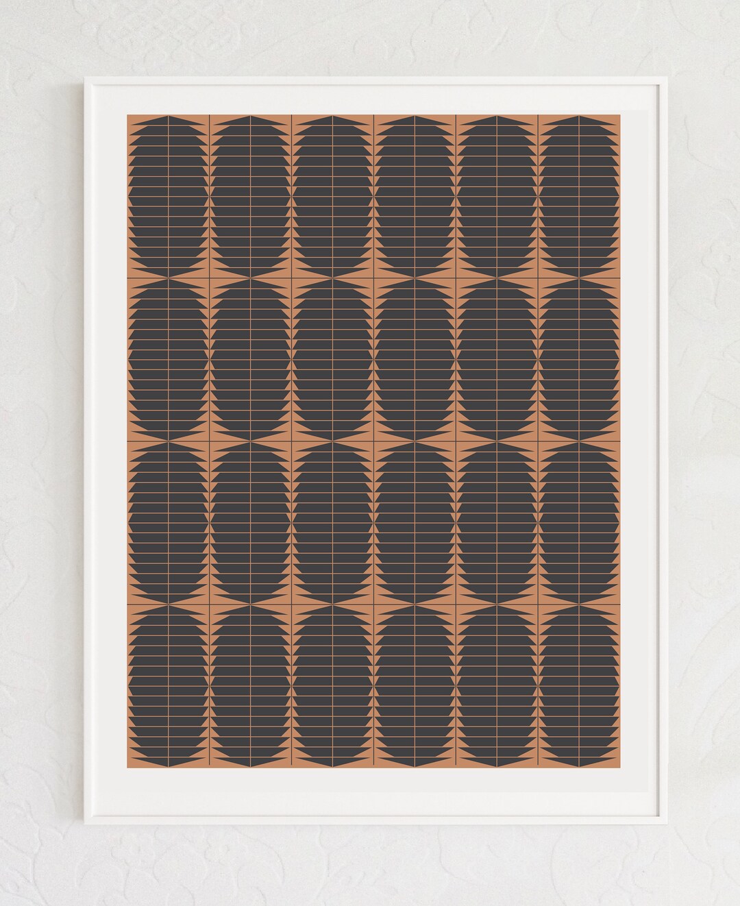 Burnt Orange Art Print,patterned Wall Art,geometric Print,geometric ...
