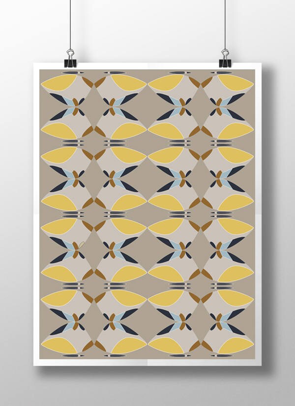 Navy Artworknavy Printsyellow Abstract Wall Artnavy Wall - Etsy