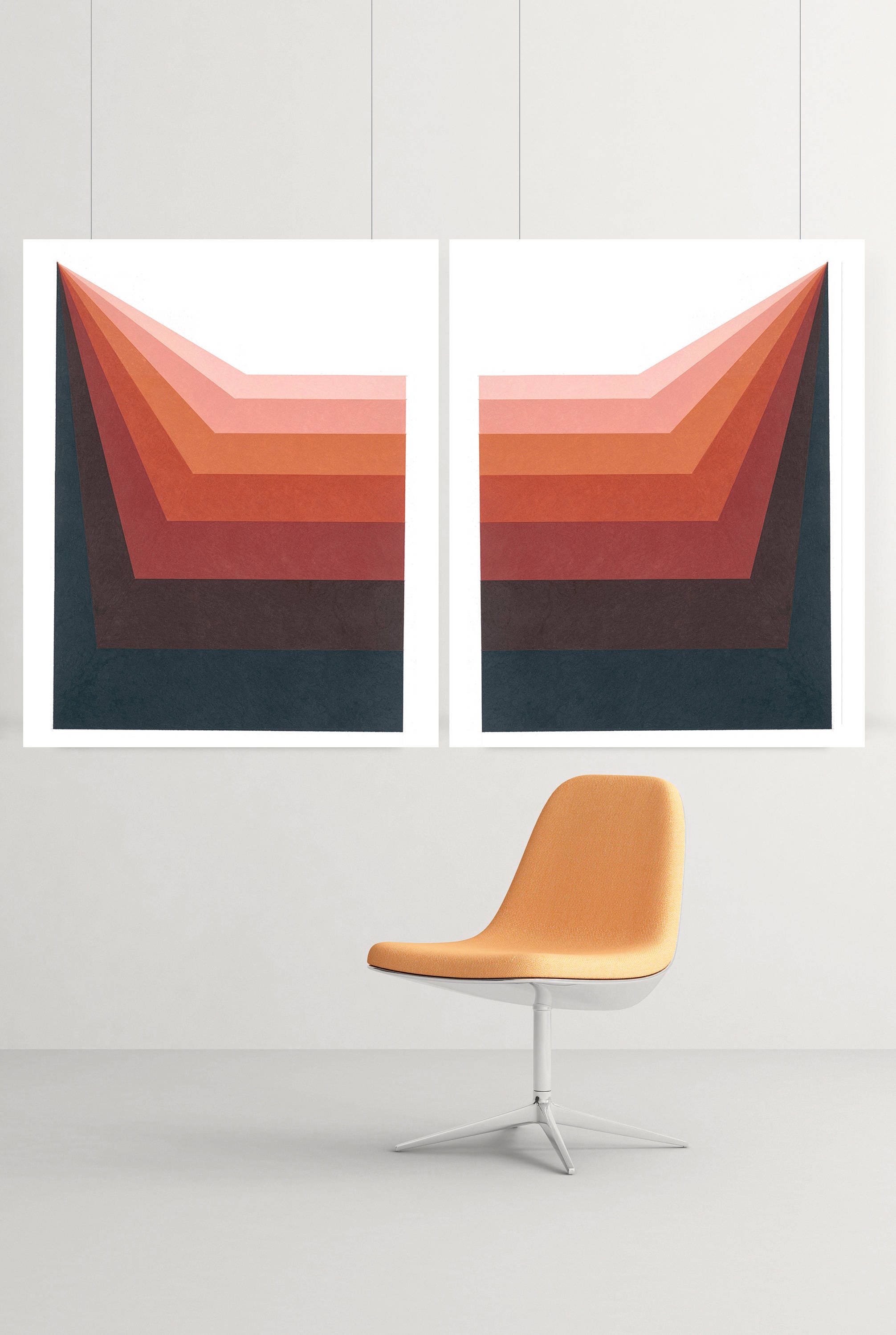 Abstract Colorblock Art Print: Modern Op Art, Pink Checks - Etsy