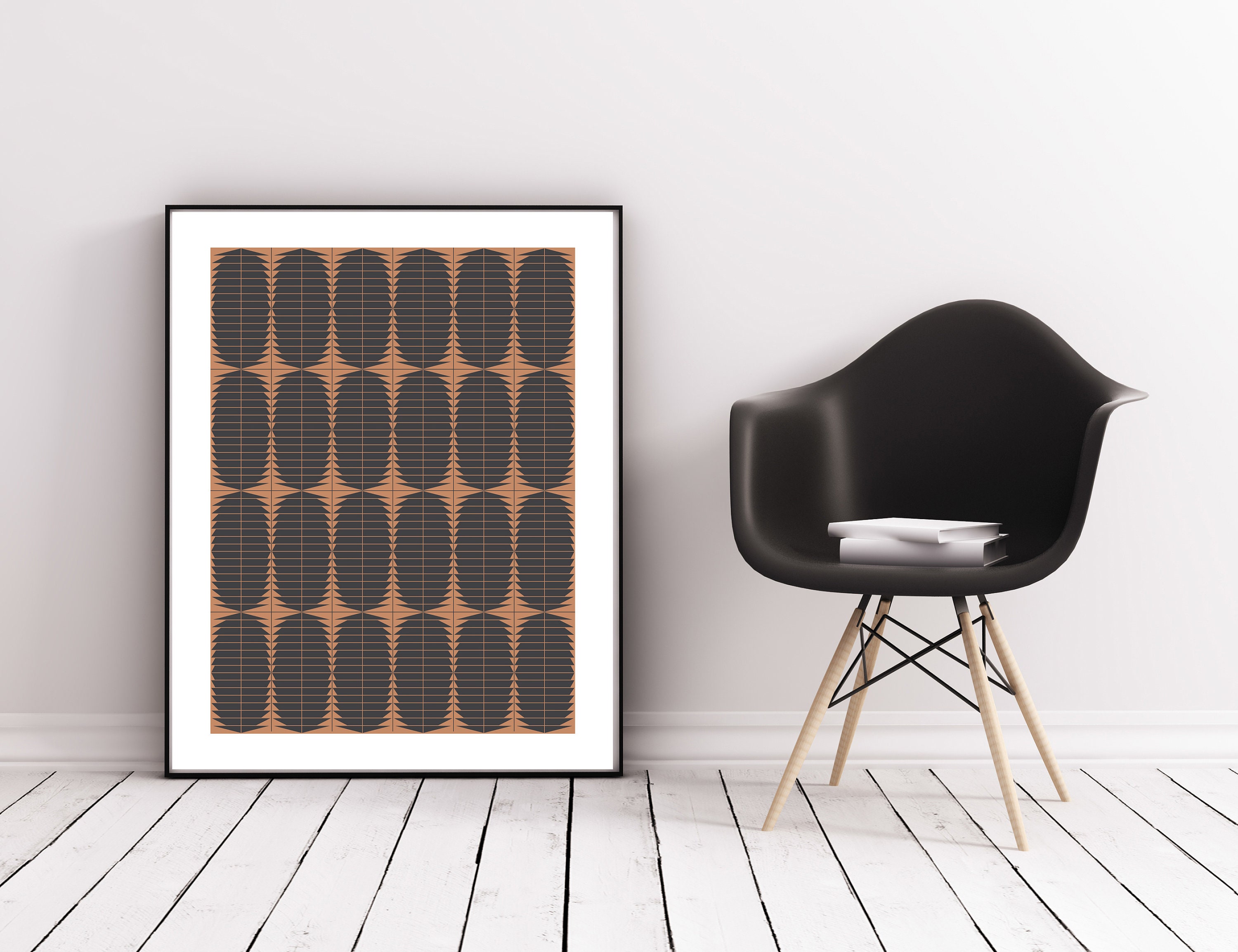 Burnt Orange Art Print,patterned Wall Art,geometric Print,geometric ...