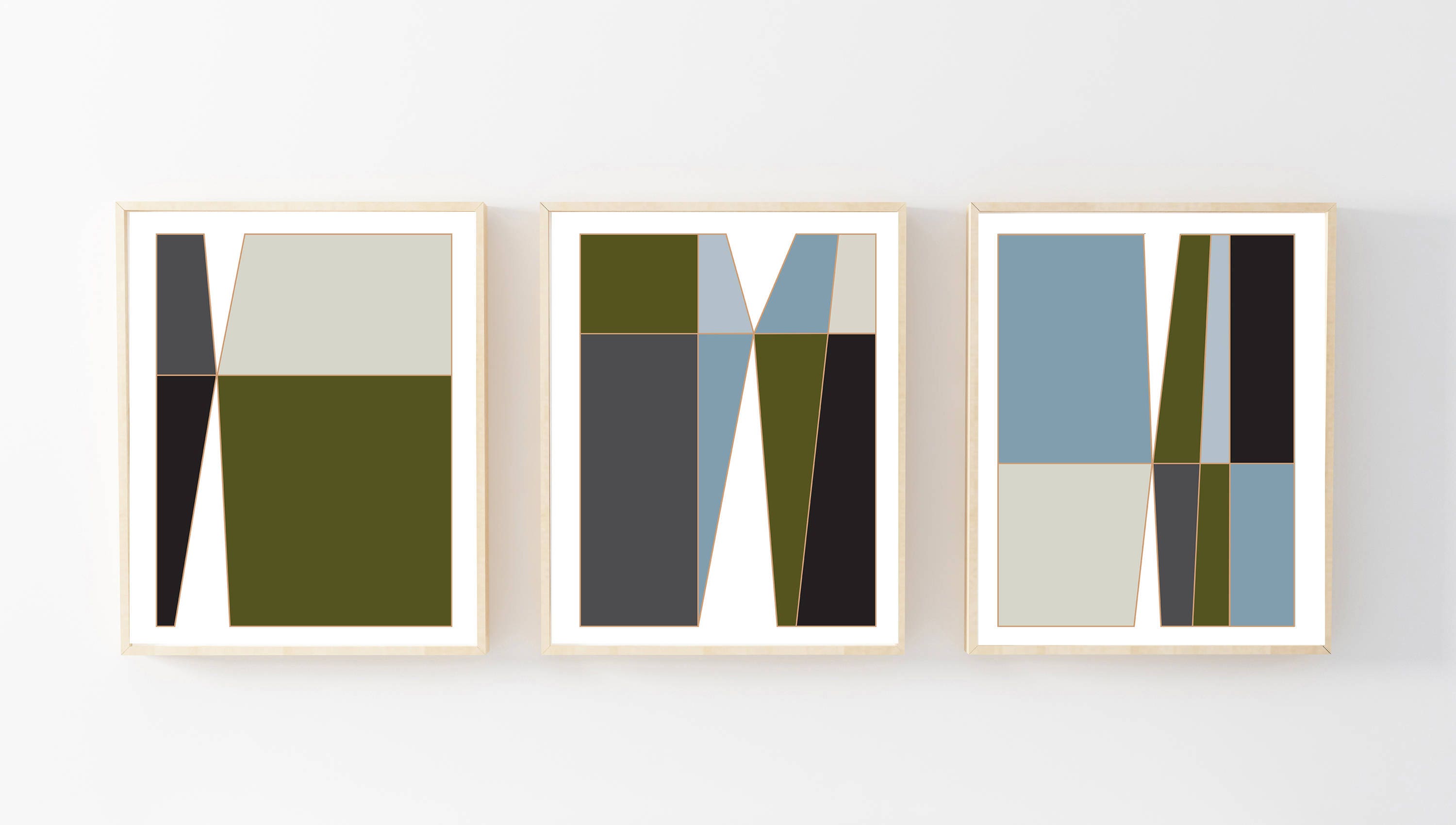 Color Block Art,minimalist Wall Art Set,modern Triptych,3 Piece Wall ...