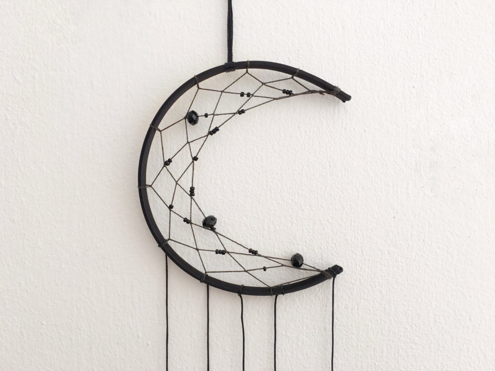 Black dreamcatcher Black dream catcher Boho dream catcher | Etsy