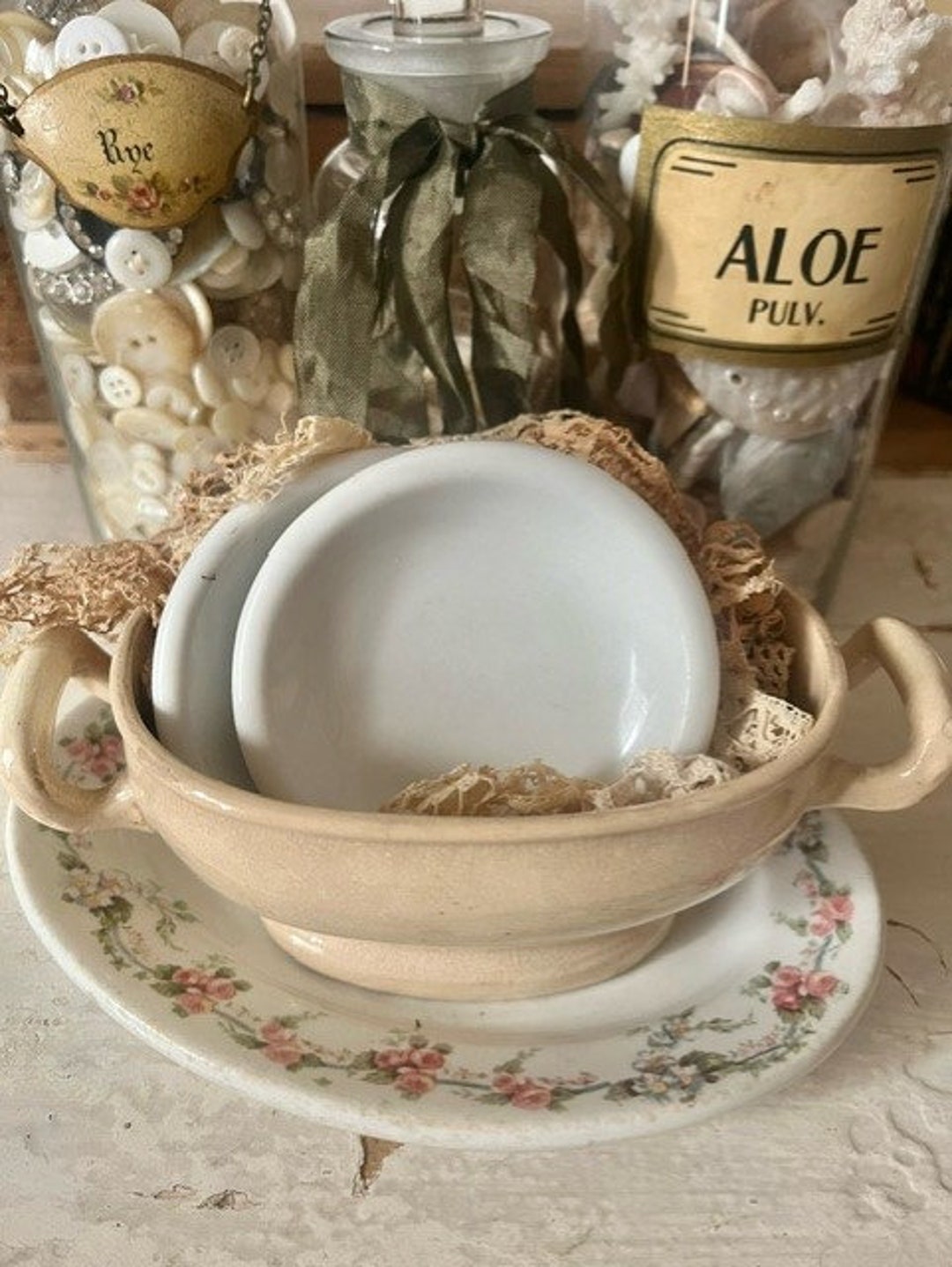 White Ironstone Chunky Butter Pat Pair/vintage Chunky Butter Pats ...