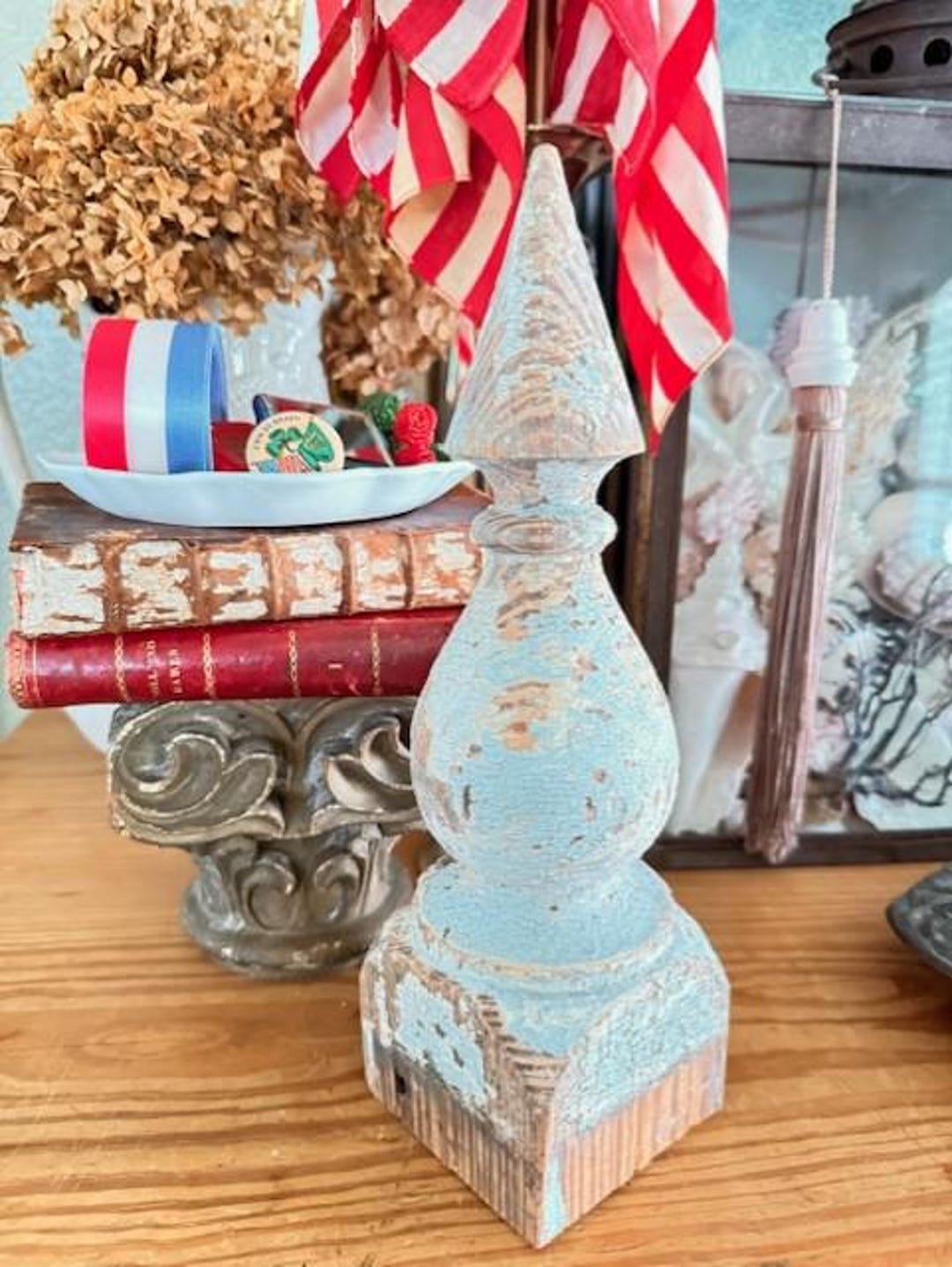 Antique Architectural Wooden Finial/chippy Wood Finial/shabby Chic ...