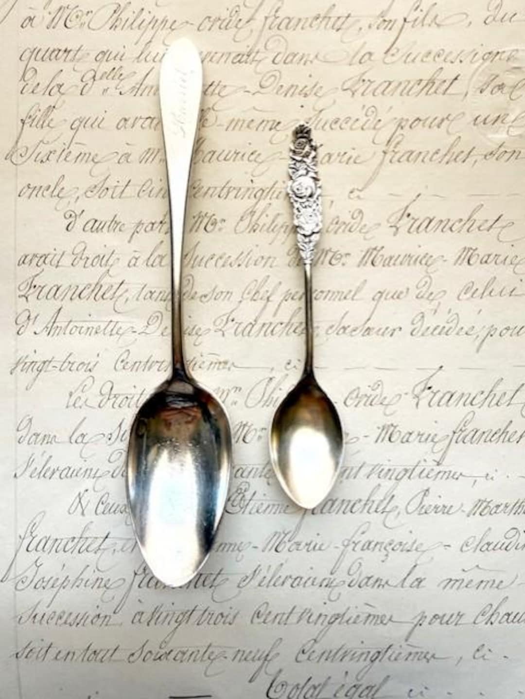 Antique Engraved Sterling Silver Spoons/engraved Thelma/engraved ...