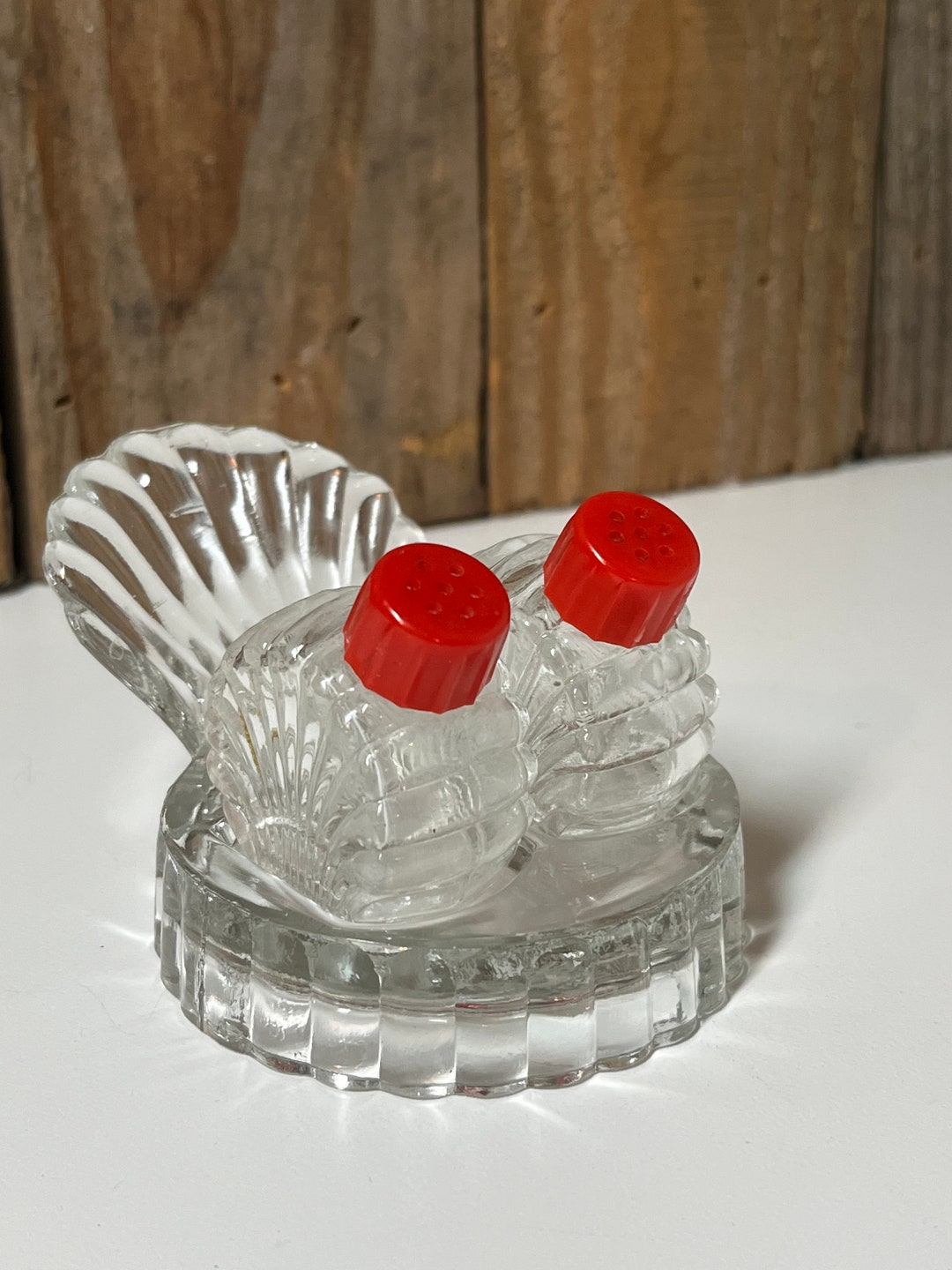 Vintage Clear Glass Turkey Thanksgiving Salt and Pepper Shakers - Etsy