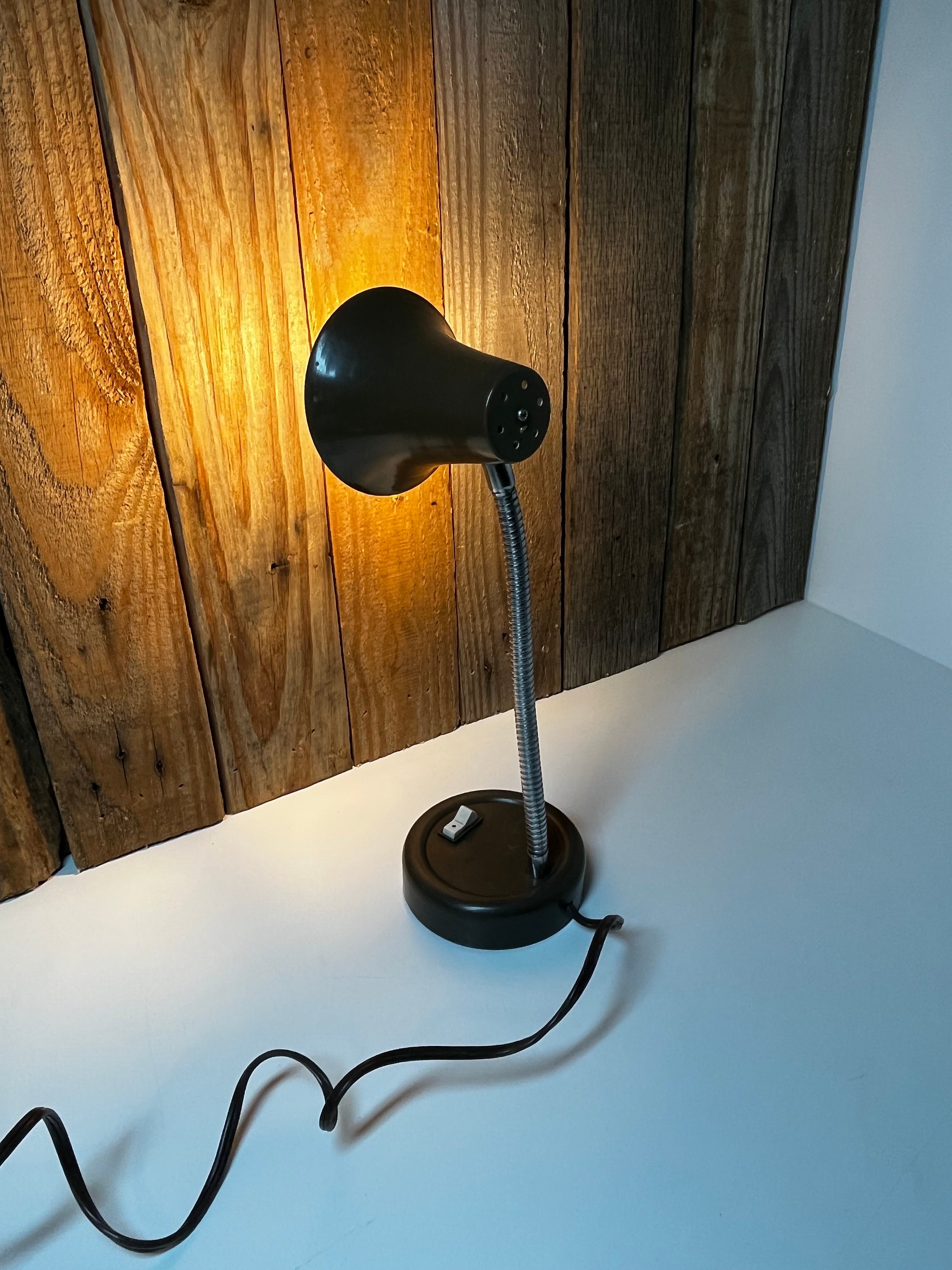 Mid Century Small Brown Desk Lamp - Etsy