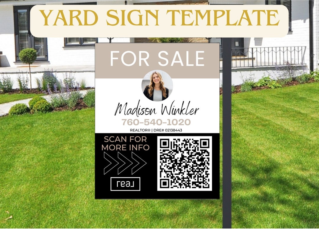 Real Estate for Sale Sign Template - Realtor Yard Sign - Canva - Etsy