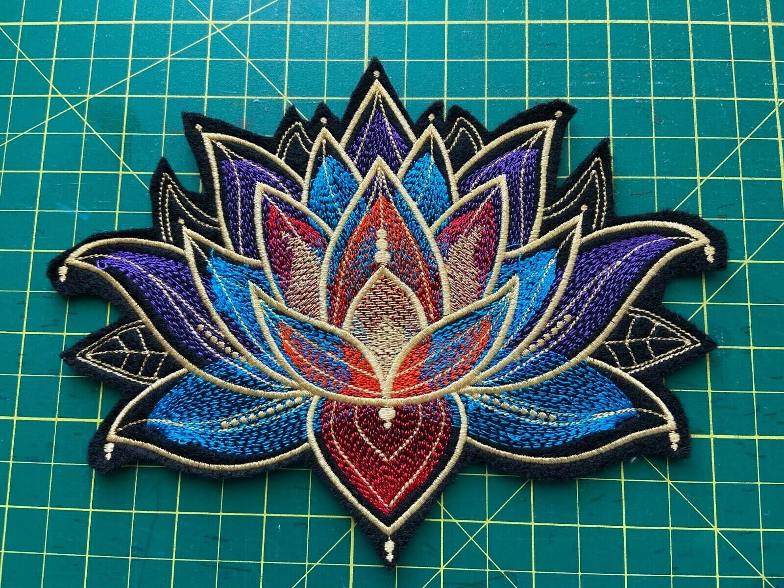 Large Embroidered Lotus Flower Patch - Etsy
