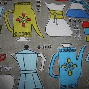 Retro Coffee Pot Coffee Carafe Pillow Cover With Coordinating Fabric ...