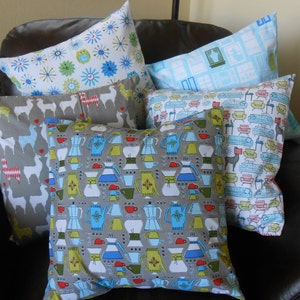 Retro Coffee Pot Coffee Carafe Pillow Cover With Coordinating Fabric ...