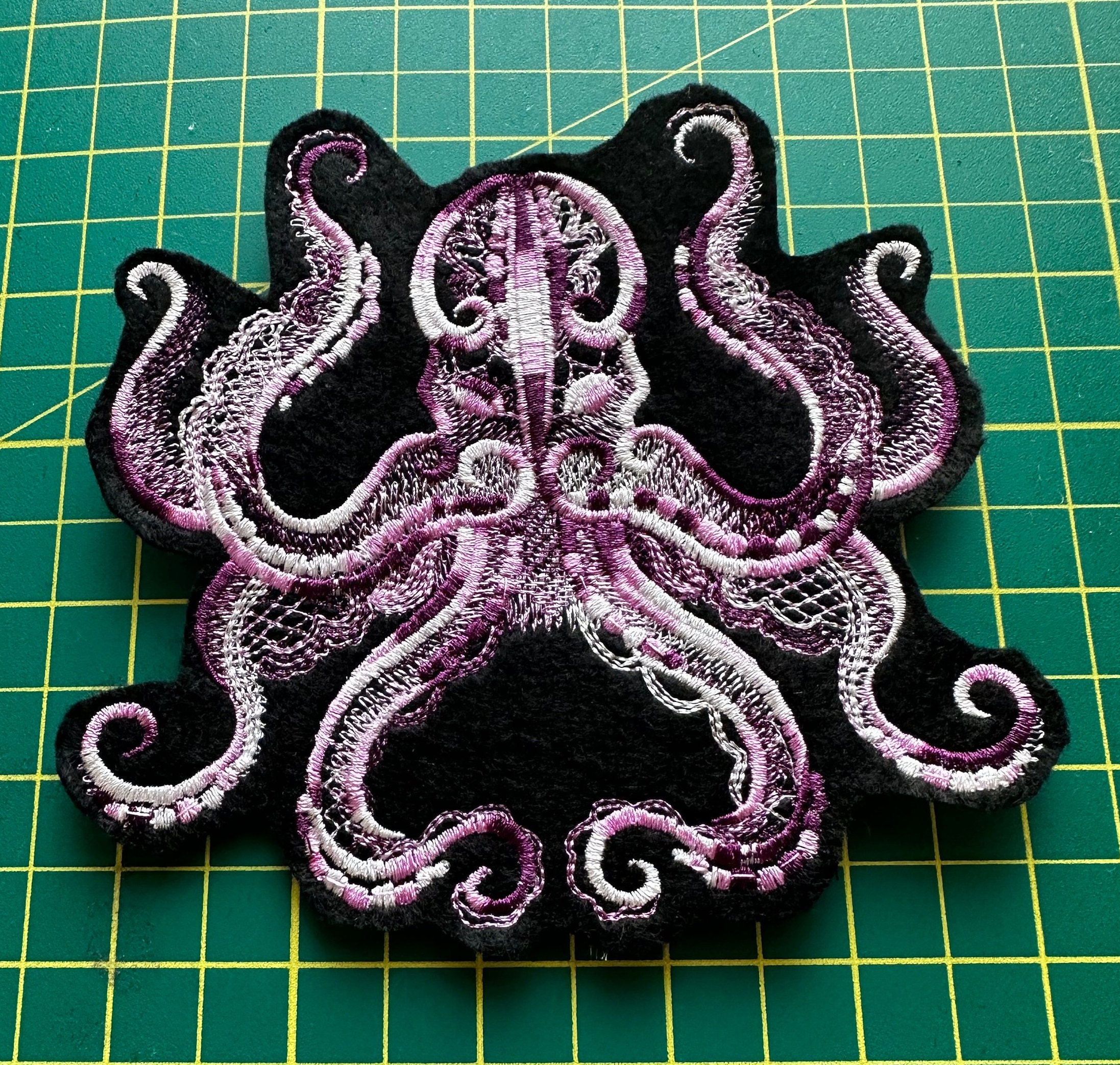 Octopus Patch Variegated Purple Thread Embroidered Octopus Patch - Etsy