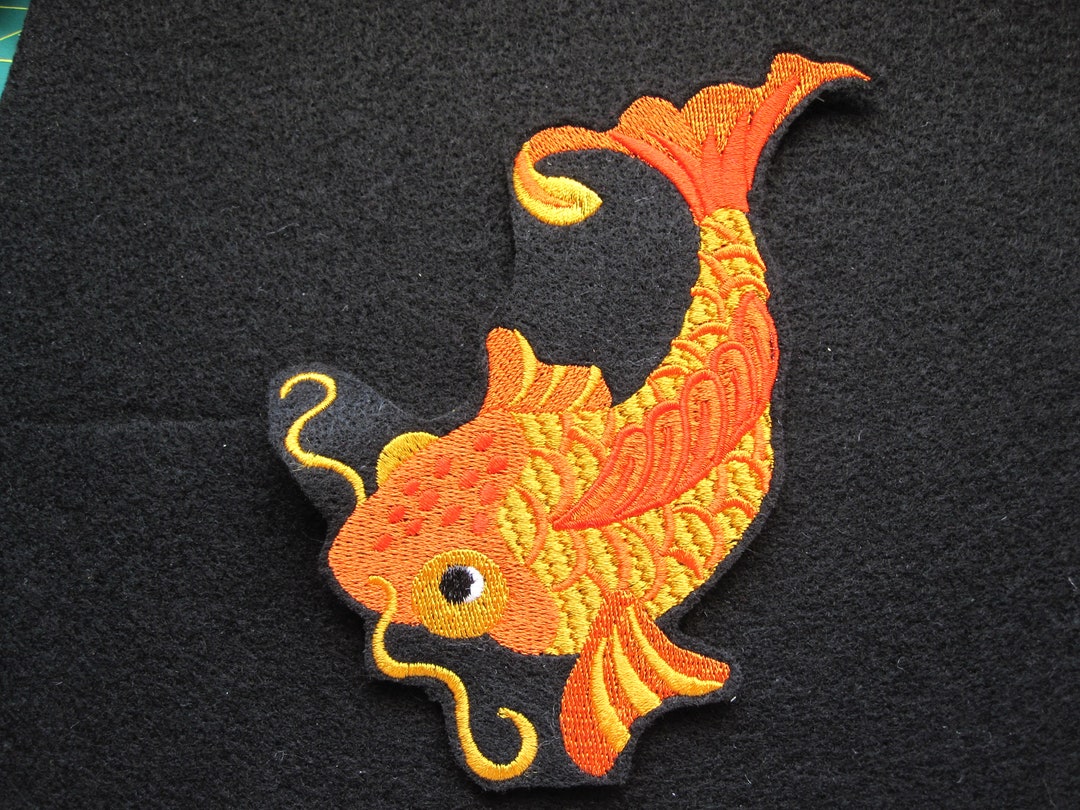 Embroidered Orange Koi Fish Patch - Etsy