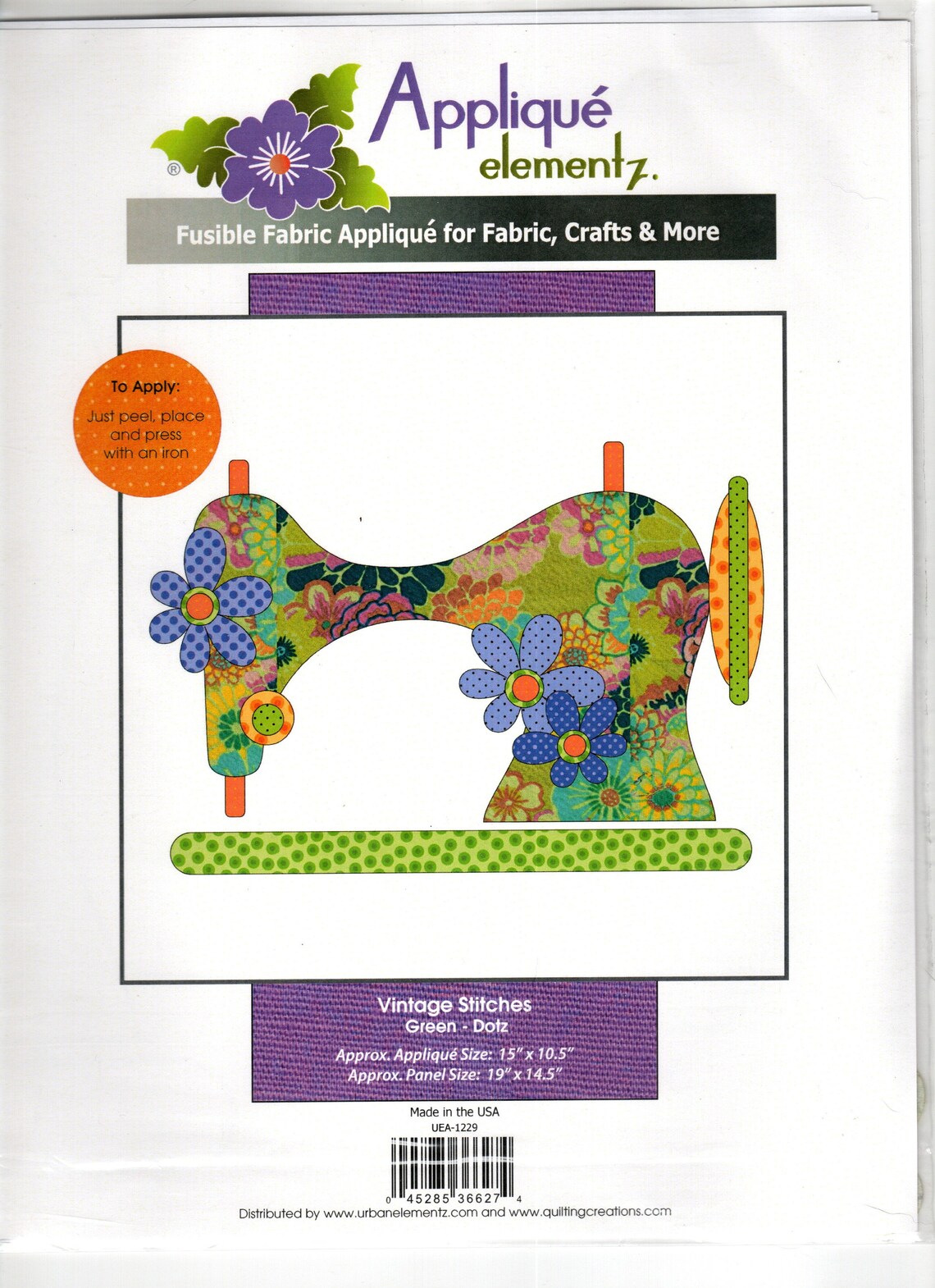 Vintage Stitches Fusible Fabric Applique Urban Elementz - Etsy