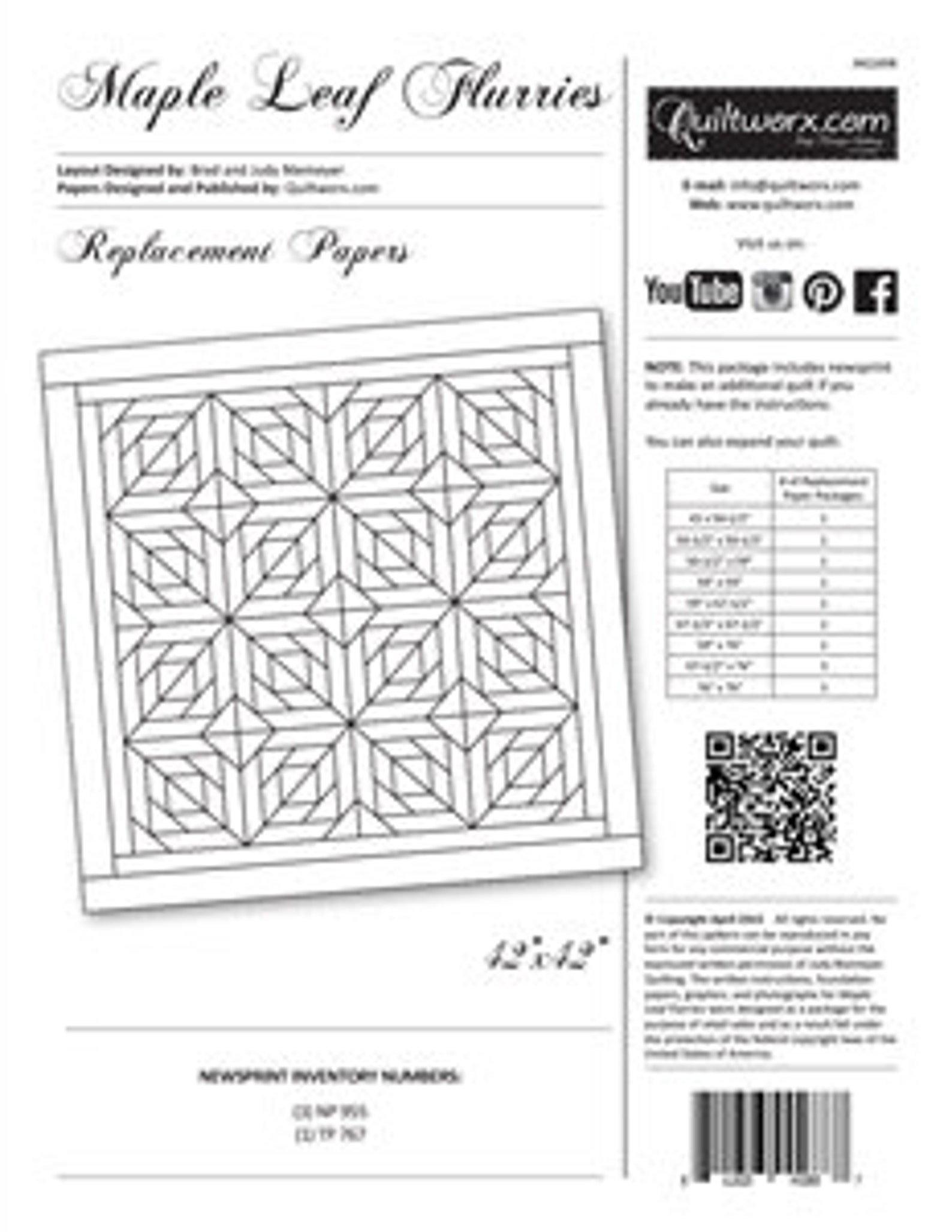 Maple Leaf Flurries Foundation Paper Piecing by Quiltworx - Neimeyer - Etsy