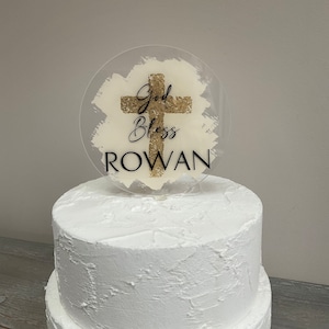 Custom Religious Acrylic Cake Topper | Baptism | Confirmation Cake ...