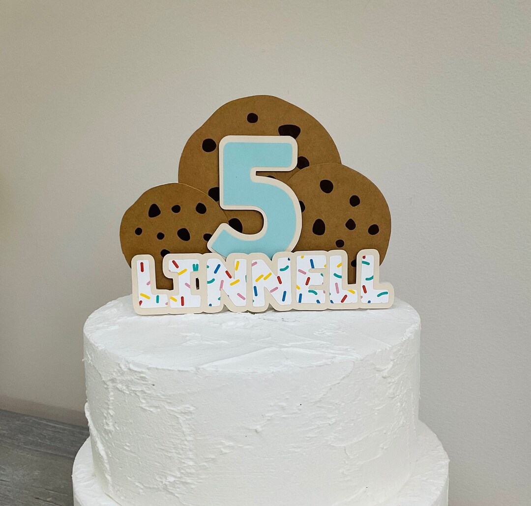 Cookie Themed Birthday Cake Topper, Dessert Party, Milk and Cookie ...