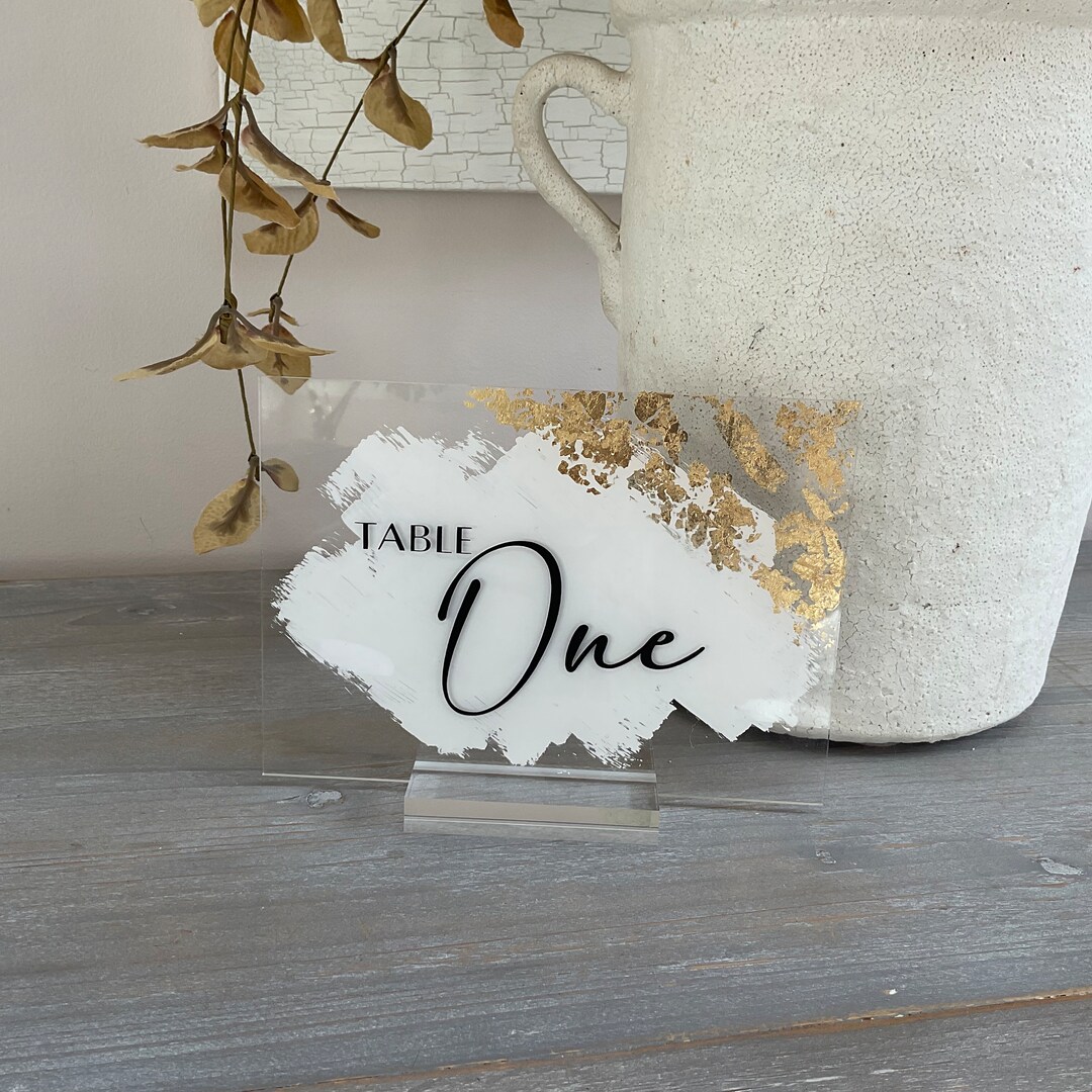 Acrylic Table Number Sign, Modern Wedding Table Signage, Custom Party ...