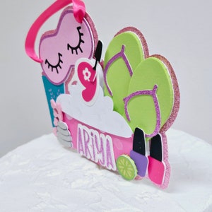 Spa Birthday Cake Topper, Pamper Party Decor, Personalized Birthday ...