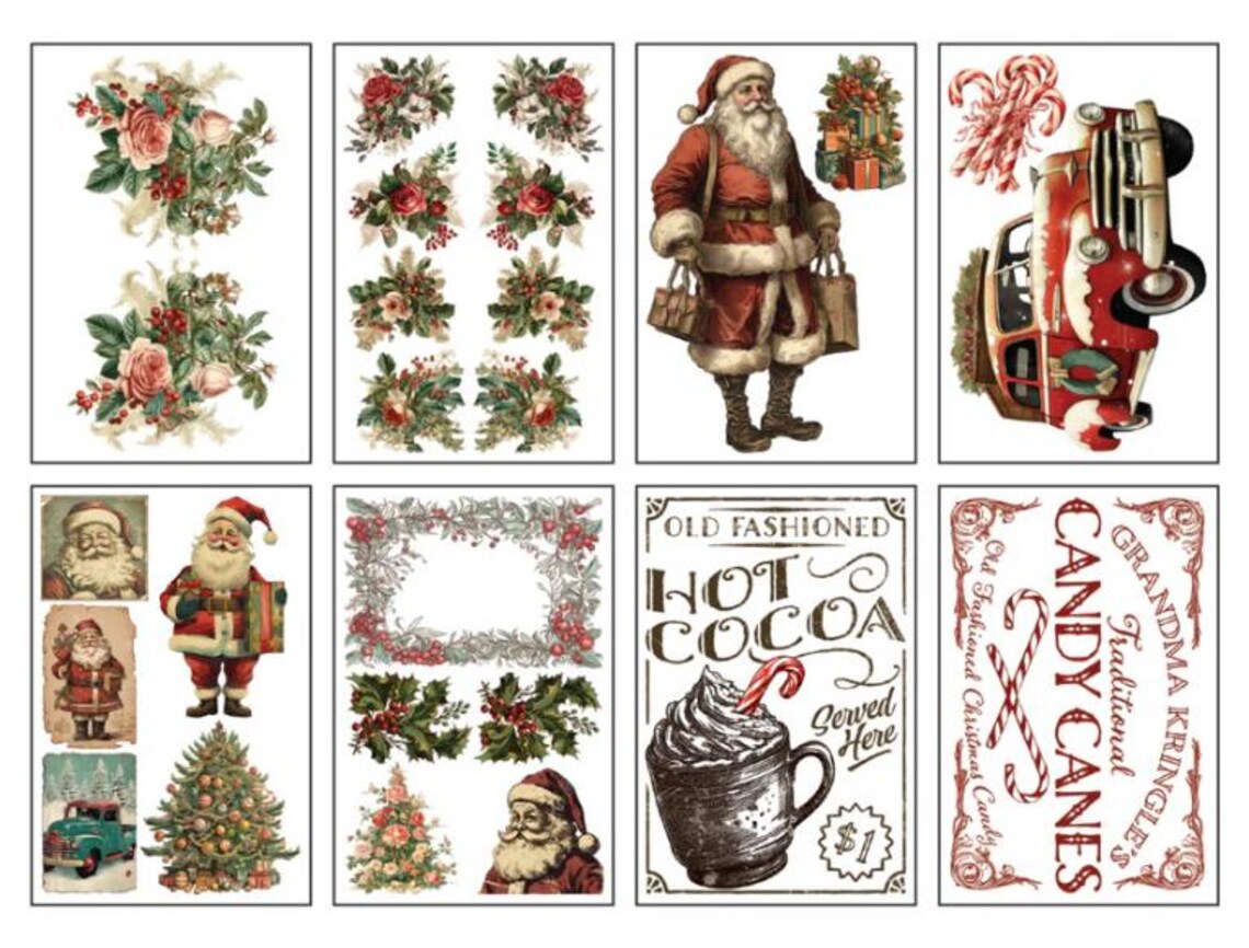 IOD Candy Cane Cottage Transfer - Etsy