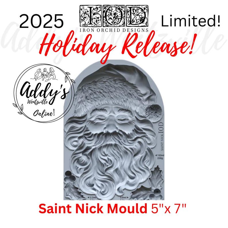 Saint Nick IOD Mould! 5x7 2025 Christmas Limited! Iron Orchid Designs ...