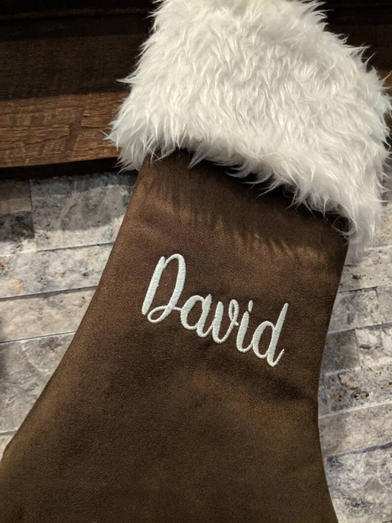 Suede Christmas Stockings With Fur Cuff Personalized With - Etsy