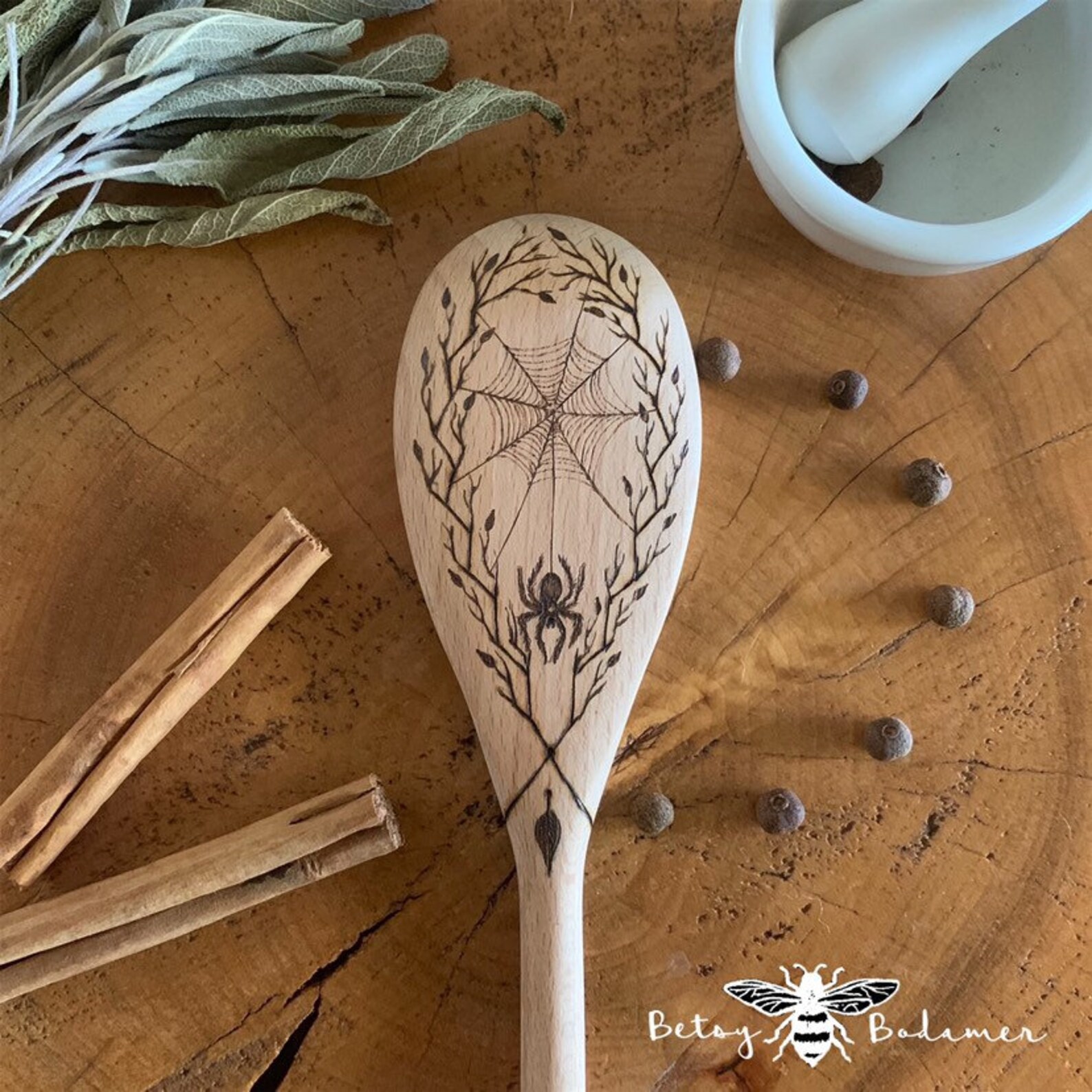 Kitchen Witch Spoons Woodburned by Hand Made to Order - Etsy