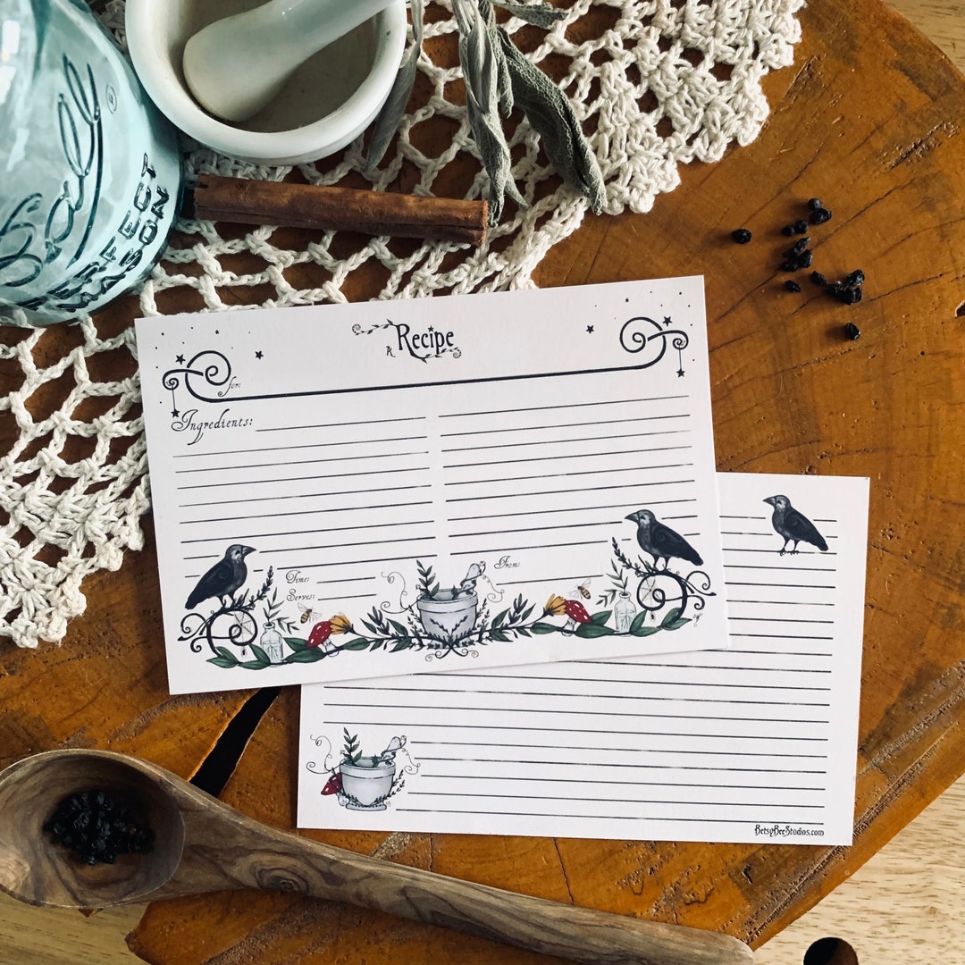 The Two Crows Apothecary - Recipe Cards - 4x6 - Etsy