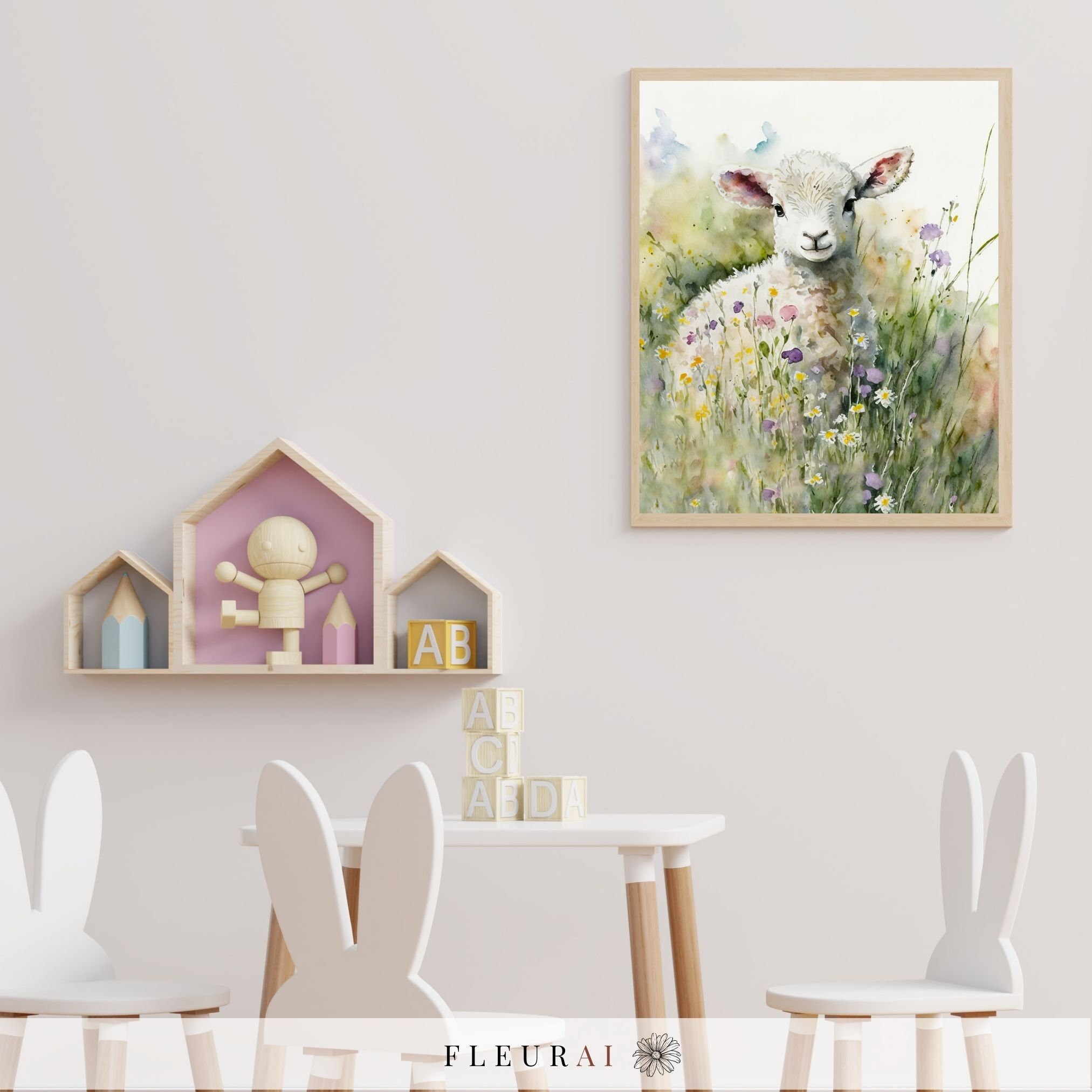 Printable Art Spring Lamb Watercolor Print 231D Spring - Etsy