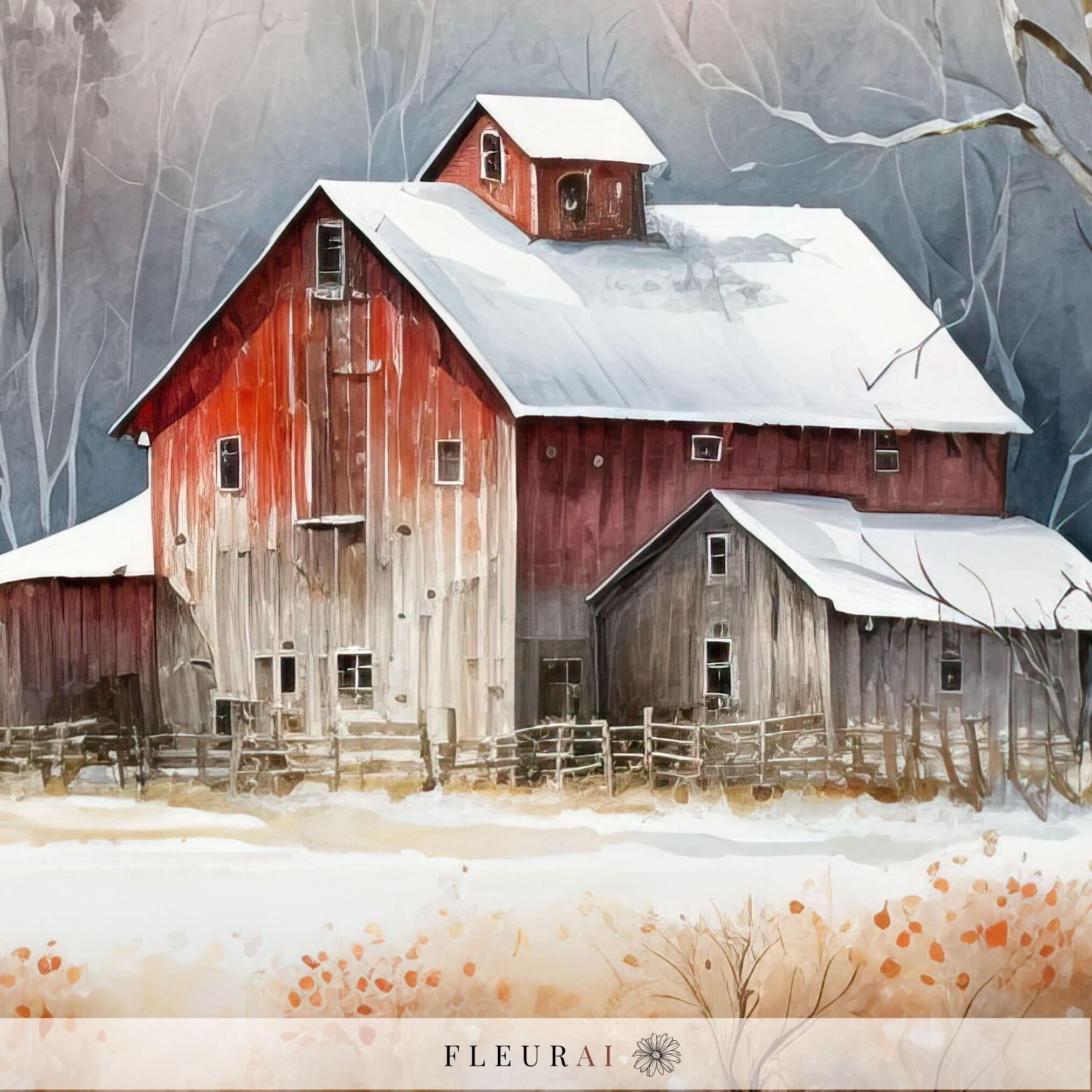 Instant Art Barn Print Series 221D Original Vintage Barn - Etsy