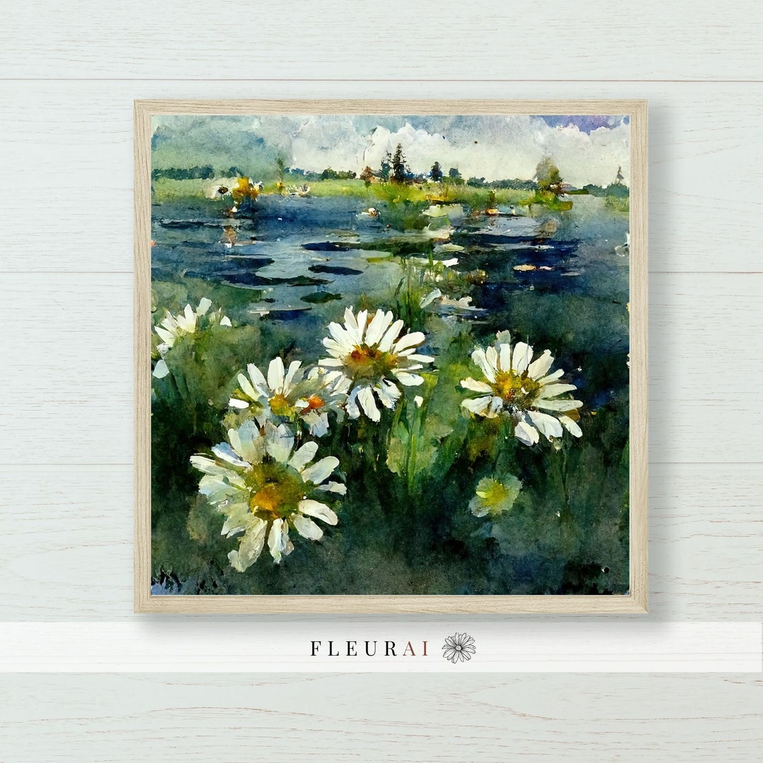 Daisy Flower Print Series 223 | Original Flower Impressionist Design ...