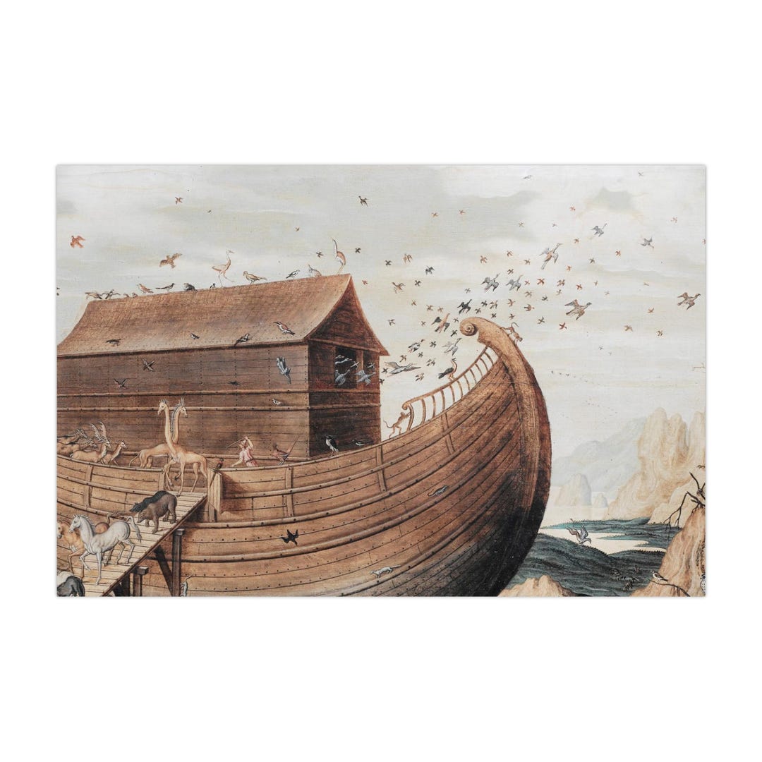 Vintage Noah's Ark Art Print for a Neutral Nursery - Unframed - Etsy