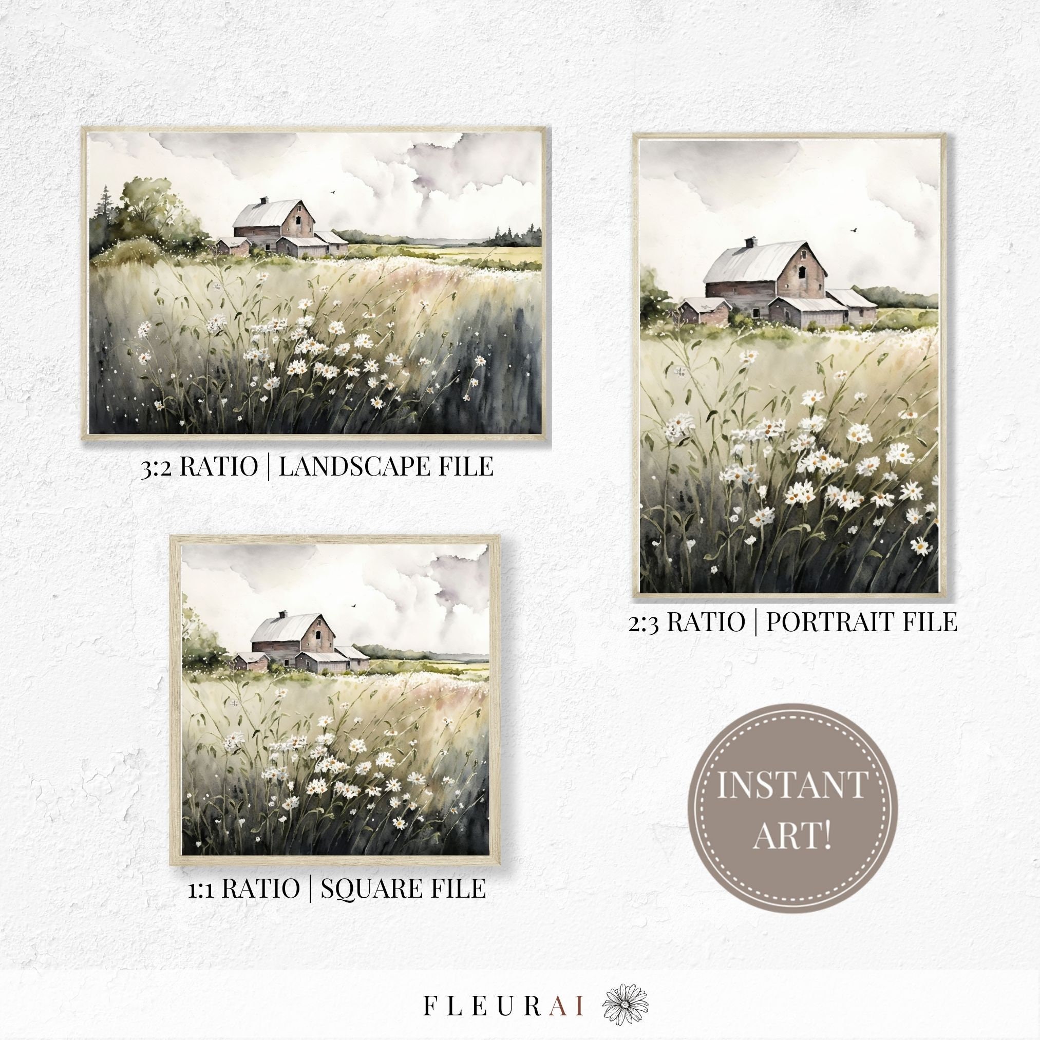 Printable Art - Barn Print 2310D | Decor for Modern Farmhouse, Vintage ...
