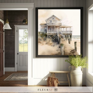 Instant Art Coastal Farmhouse Watercolor Print 234D Coastal Beach Print ...