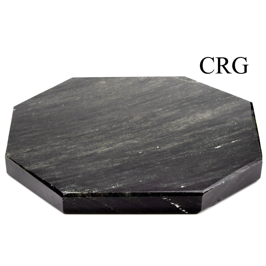 SET OF 2 Black Obsidian Octagon Coasters / 3-5 Avg - Etsy