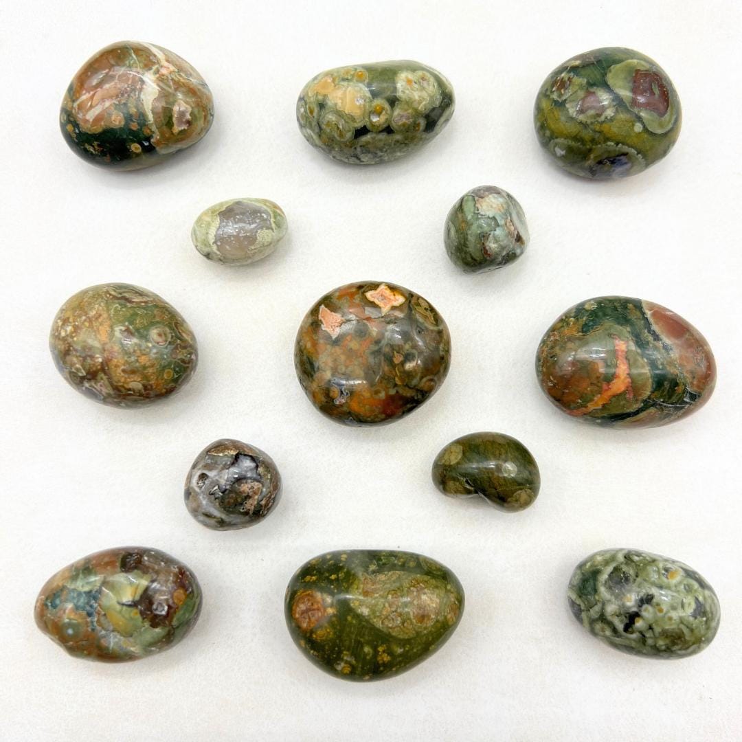 Rainforest Rhyolite Tumbled Bulk Stones Polished Gemstone Home Decor ...