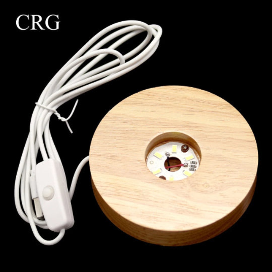 White LED Light Display Box Wood Base With USB Plug 4 Qty 1 - Etsy