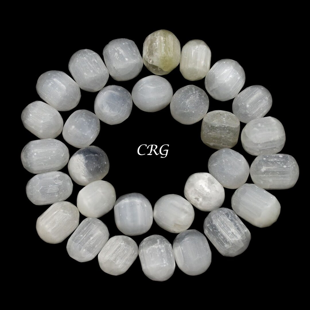 White Selenite Hand Carved (12 Pieces) Size 25 to 35 Mm Bulk Wholesale ...