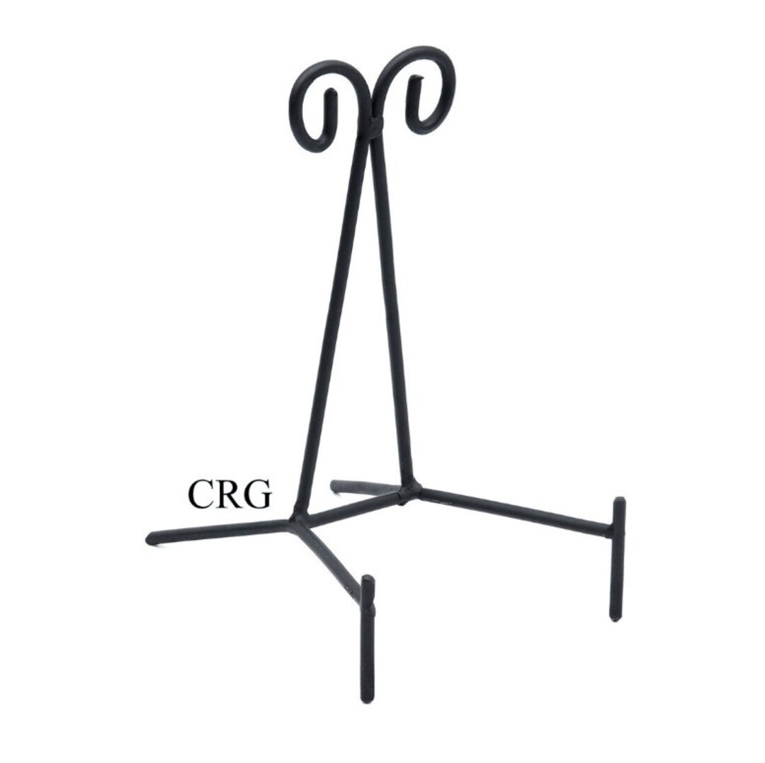 Black Iron Display Stand – 7.5 X 4.25 in Metal Easel for Crystals ...
