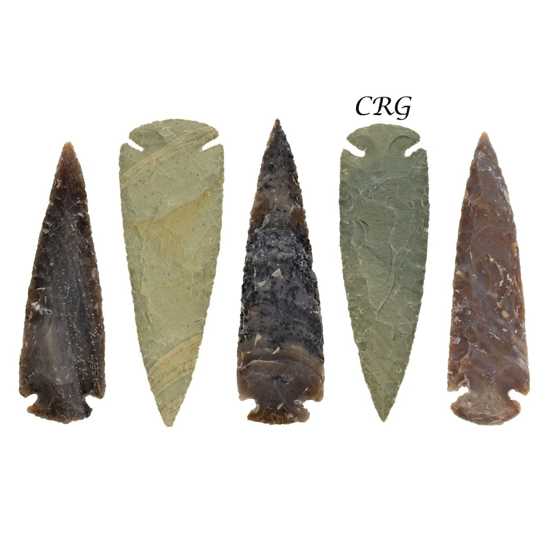 Fancy Jasper Arrowheads (5 Pieces) Size 5 Inches Crystal Gemstone ...