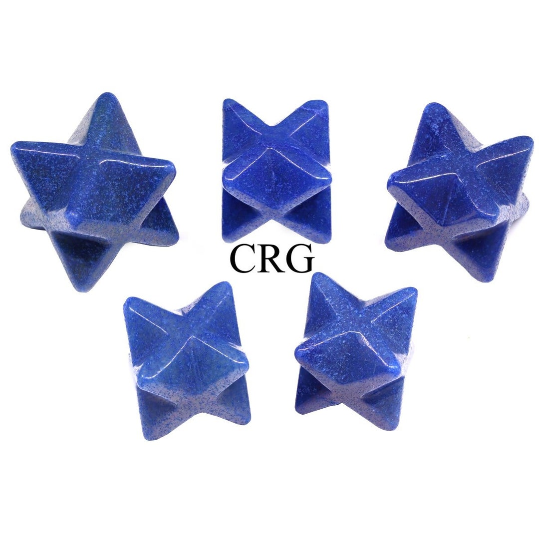 Blue Quartz Mini Merkaba Stars (5 Pieces) Size 18 Mm Small Crystal ...