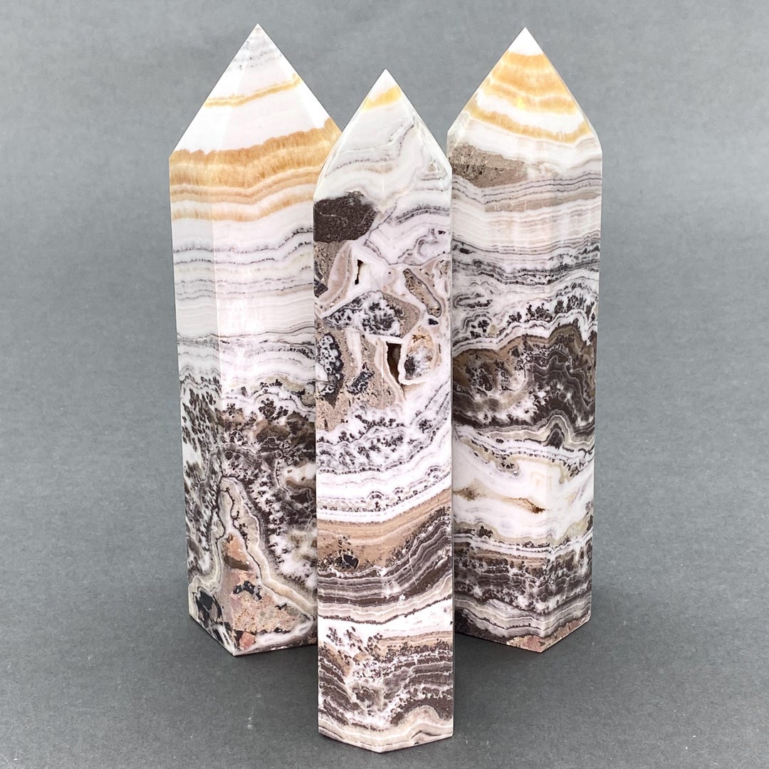 Dendritic Calcite Orange Banded Large Tower Gemstone Wholesale Crystal ...