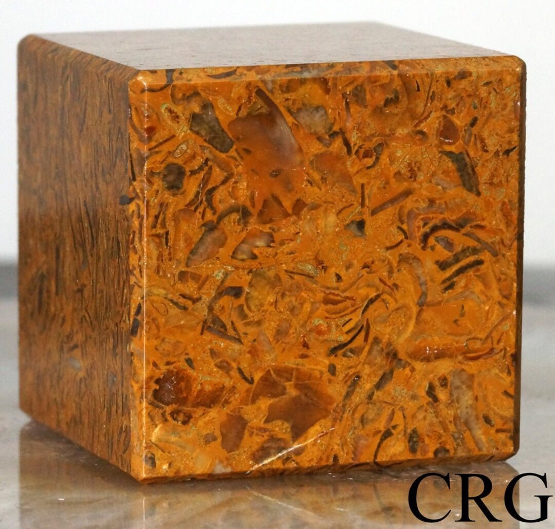 Calligraphy Jasper Cubes (4 Pieces) Size 1.25 Inches Faceted Gemstones ...