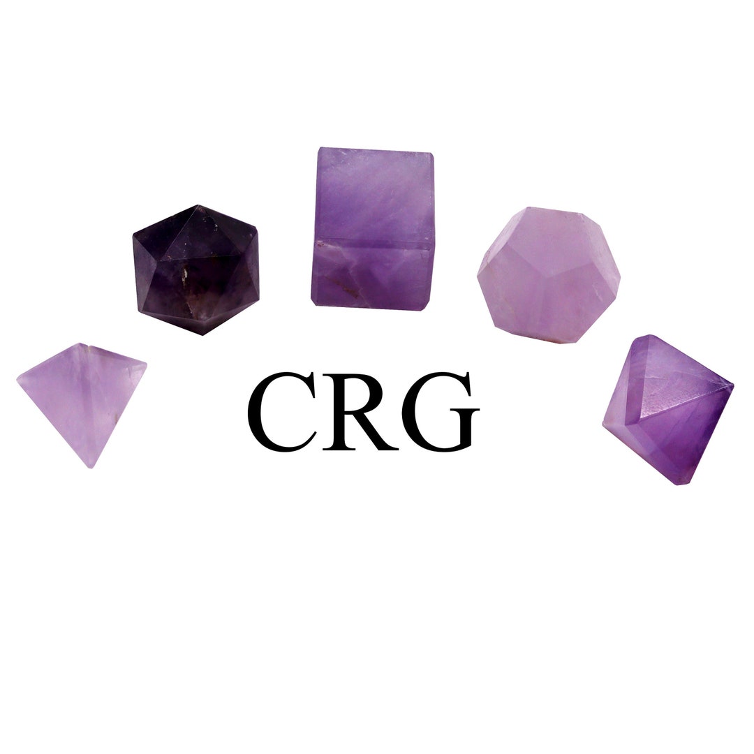 Amethyst 5 PC Platonic Solid Geometry Set - QTY 1 - 15-20mm AVG* - Etsy